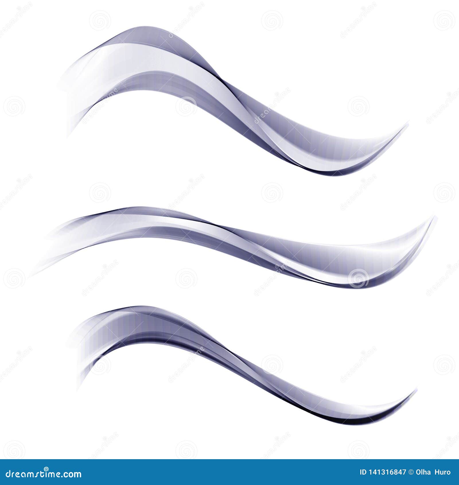 Set of Abstract Blue Waves. Vector Illustration Stock Vector ...
