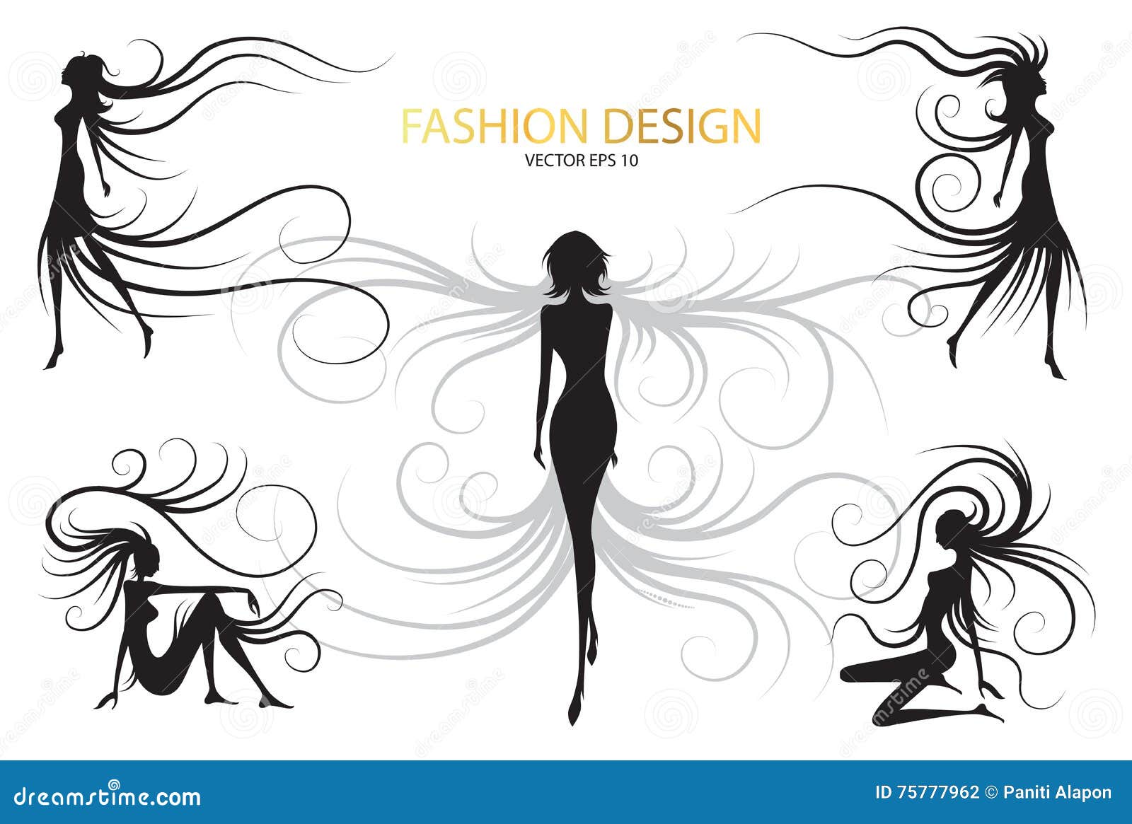 Set Abstract Body Black and White Stock Vector - Illustration of motion ...