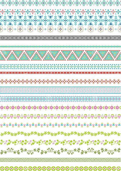 Set of Abstract Border Designs. Vector Illustration Decorative Design ...