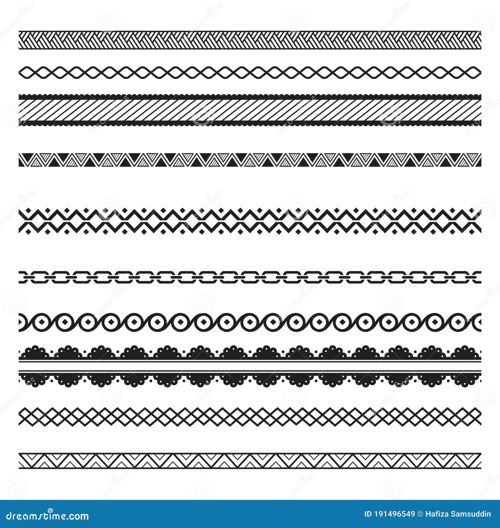 Set of Abstract Border Designs. Vector Illustration Decorative Design ...