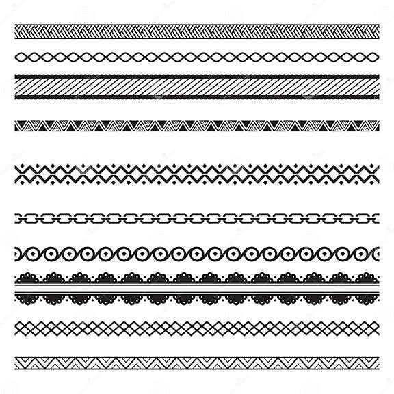 Set of Abstract Border Designs. Vector Illustration Decorative Design ...