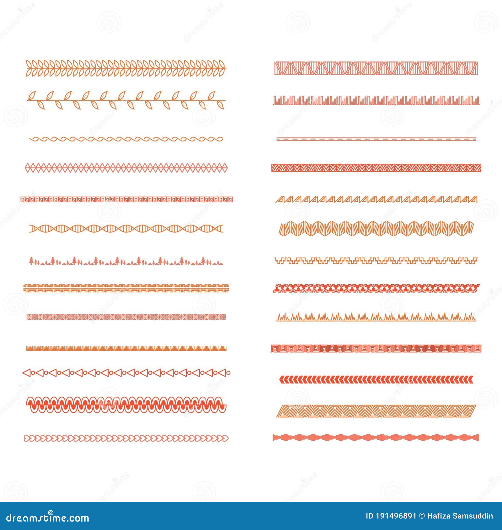 Set of Abstract Border Designs. Vector Illustration Decorative Design ...