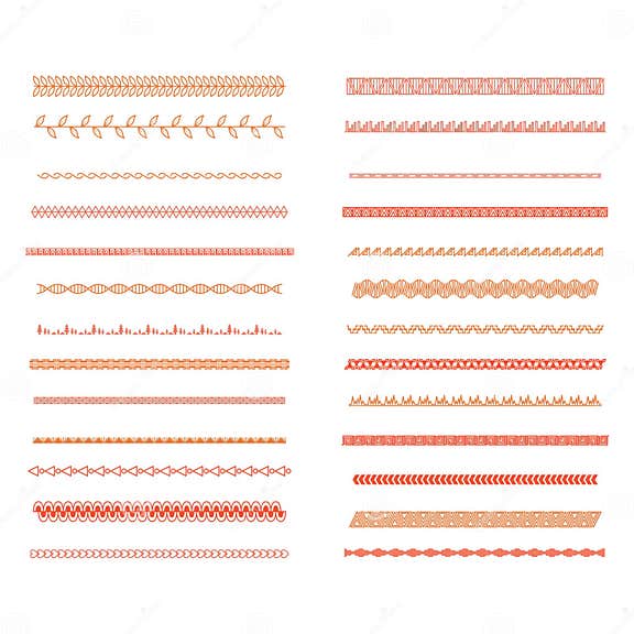 Set of Abstract Border Designs. Vector Illustration Decorative Design ...