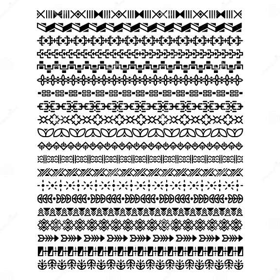 Set of Abstract Border Designs. Vector Illustration Decorative Design ...