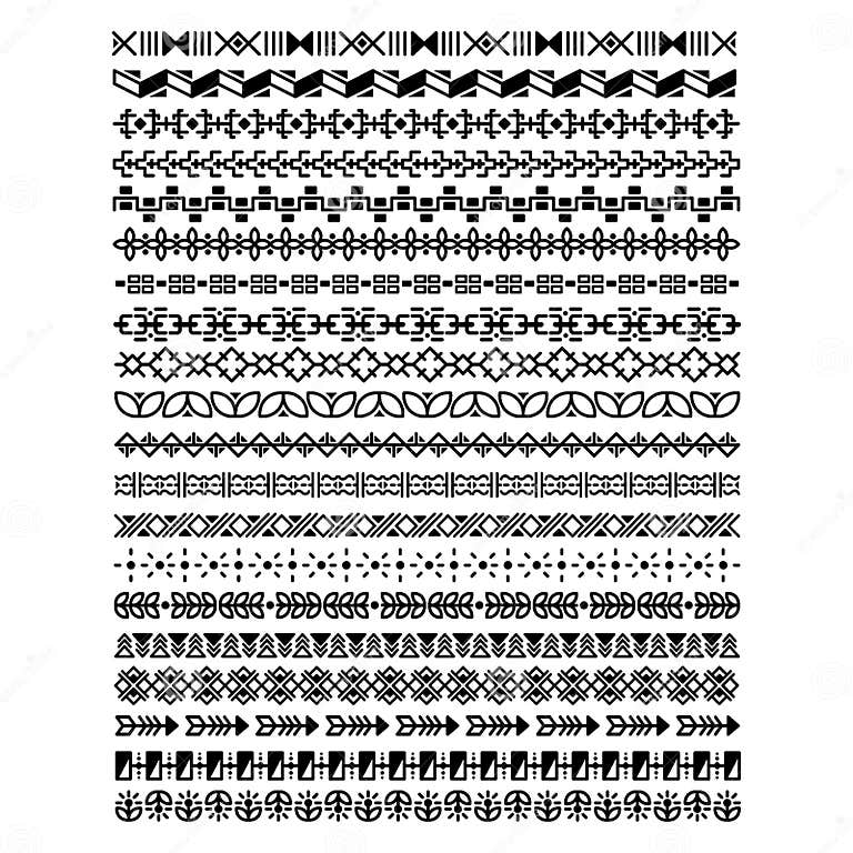 Set of Abstract Border Designs. Vector Illustration Decorative Design ...