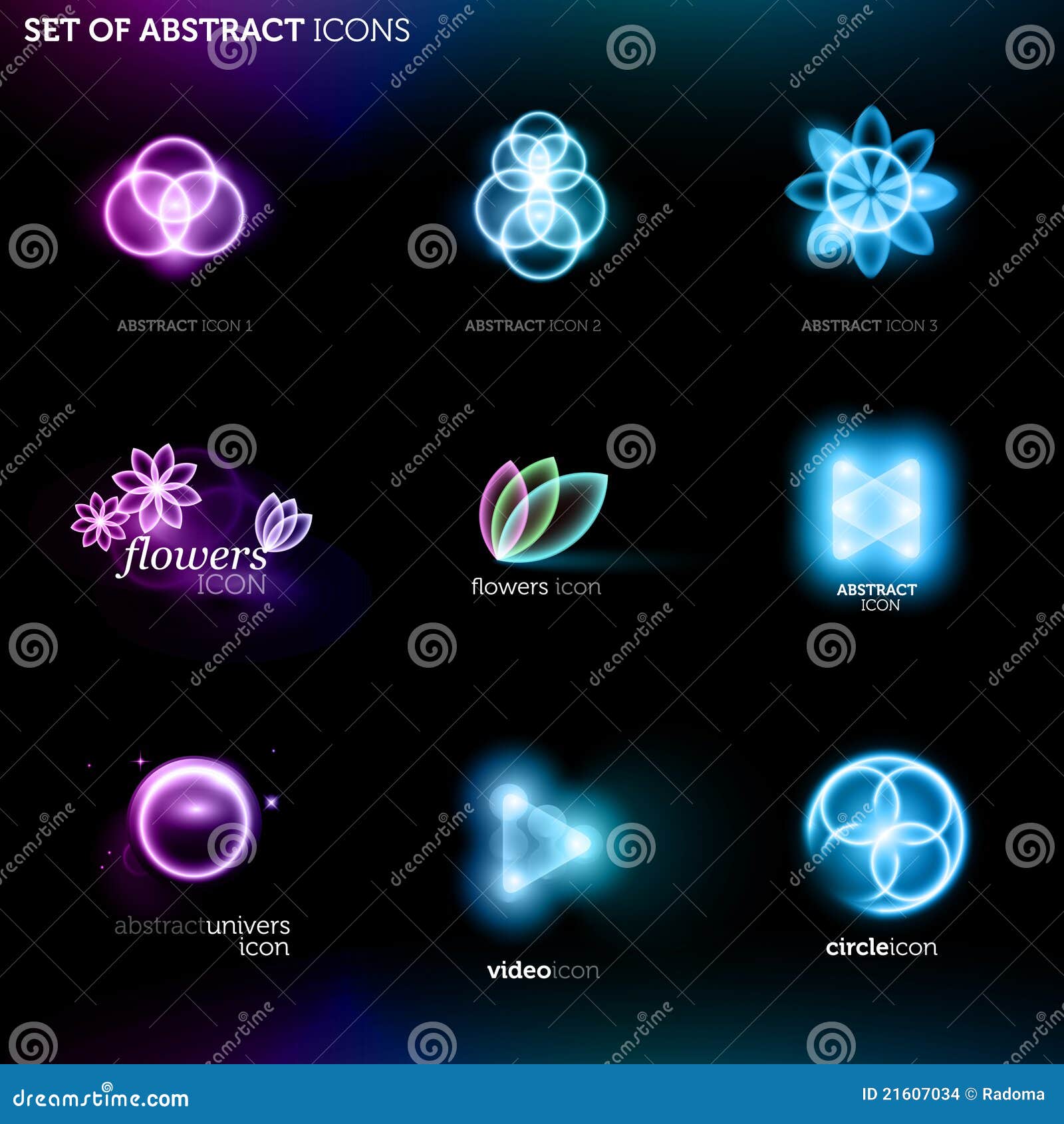 Set of Abstract Brands / Icons Stock Vector - Illustration of corporate ...