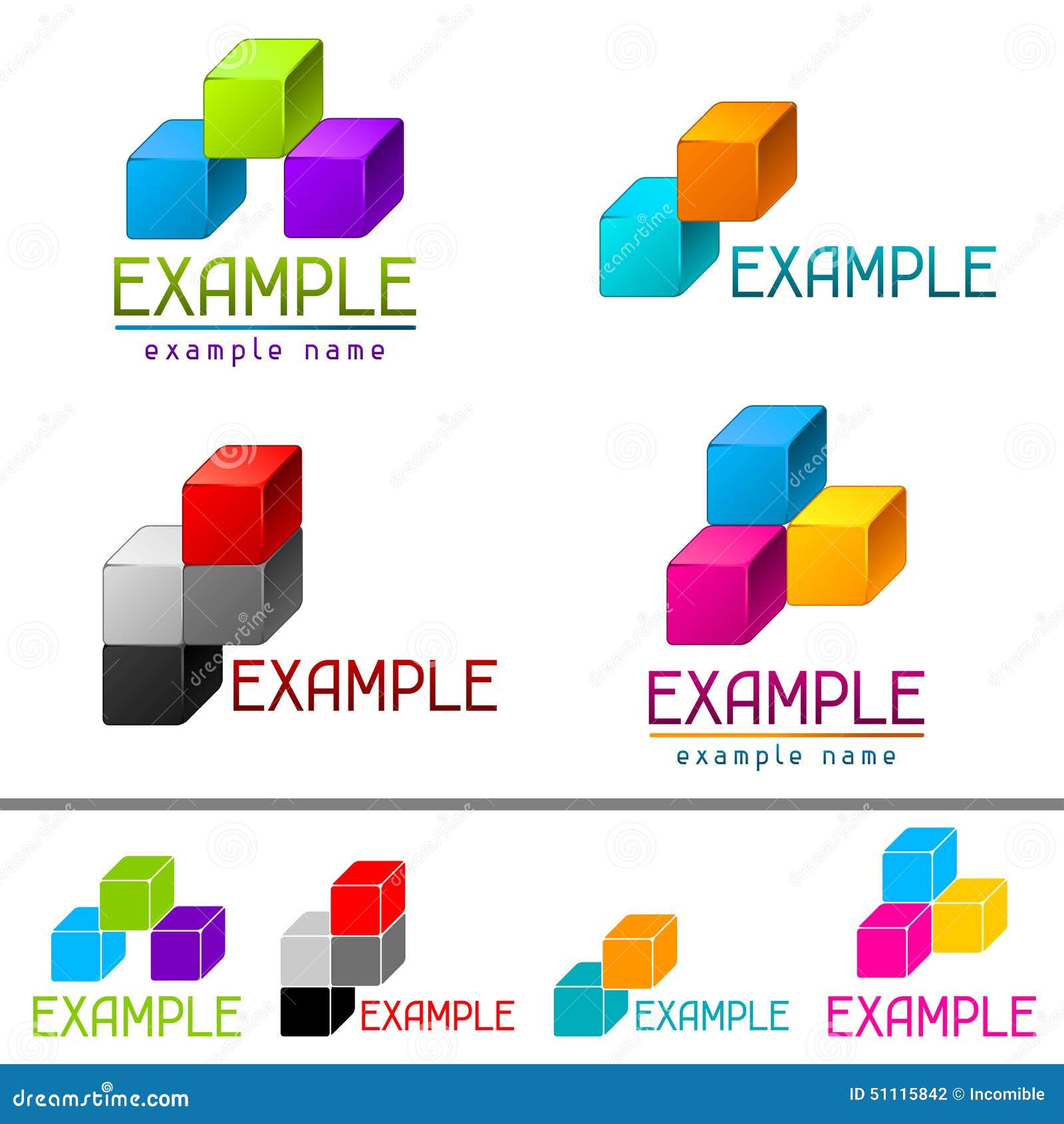 Set of Abstract Brands from Vector Cubes Stock Vector - Illustration of ...