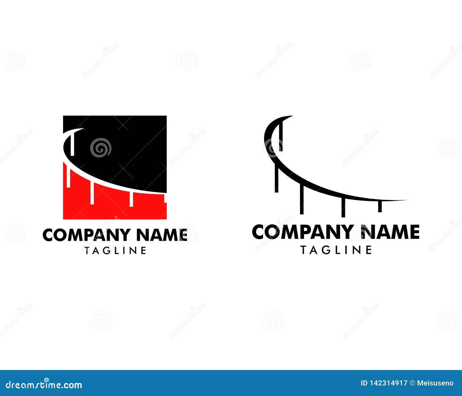 Set of Abstract Bridge Logo Design Template Stock Vector - Illustration ...