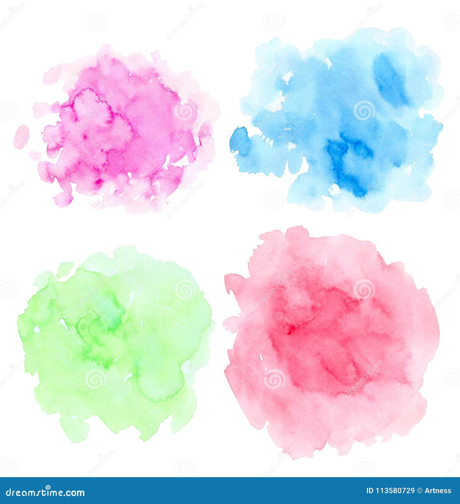 Set of Abstract Bright Watercolor Blots Stock Illustration ...