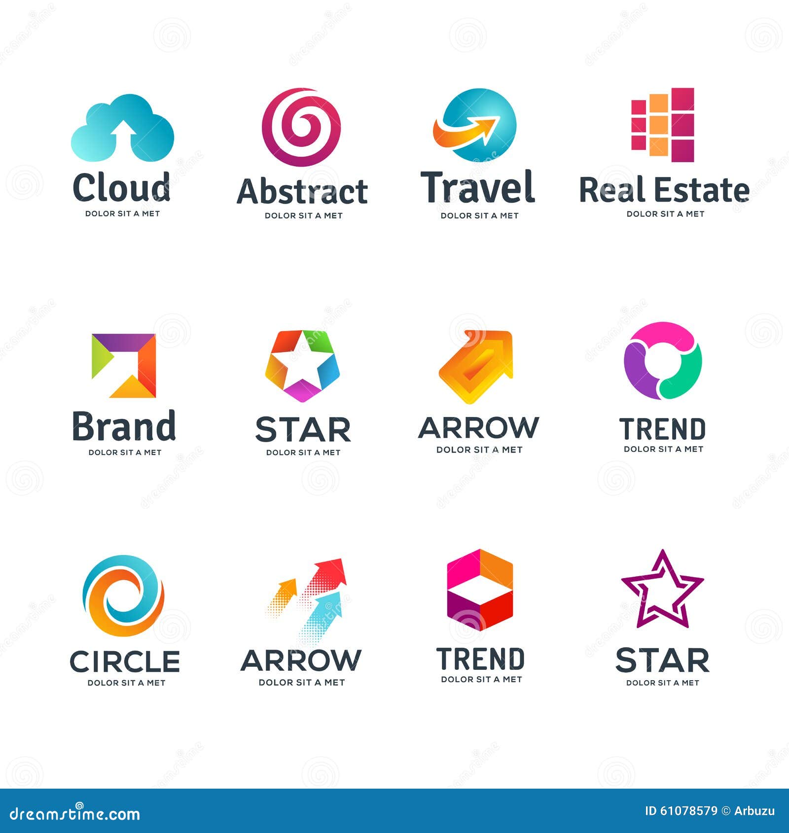 Set of Abstract Business Logo Icons Stock Vector - Illustration of ...