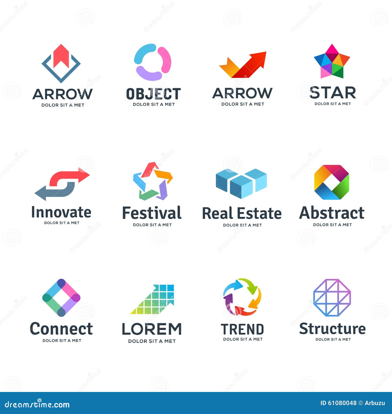 Set of Abstract Business Logo Icons Stock Vector - Illustration of ...