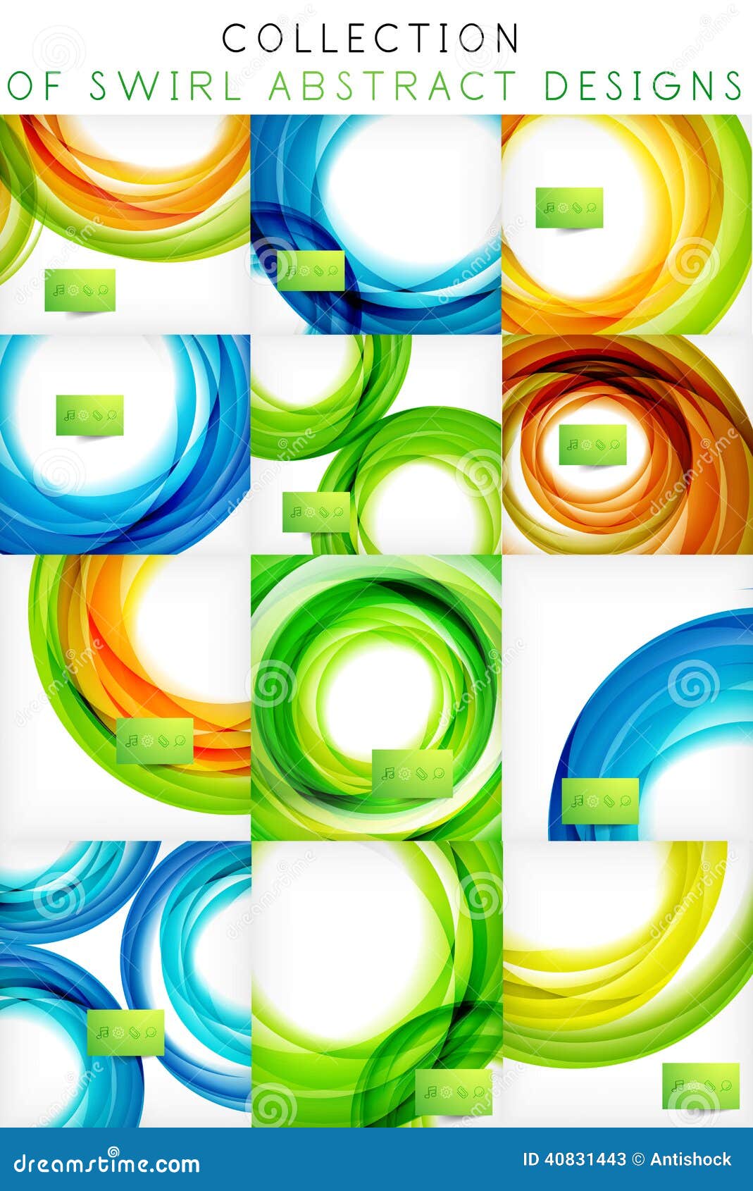 Set of Abstract Business | Tech Swirl Templates Stock Vector ...