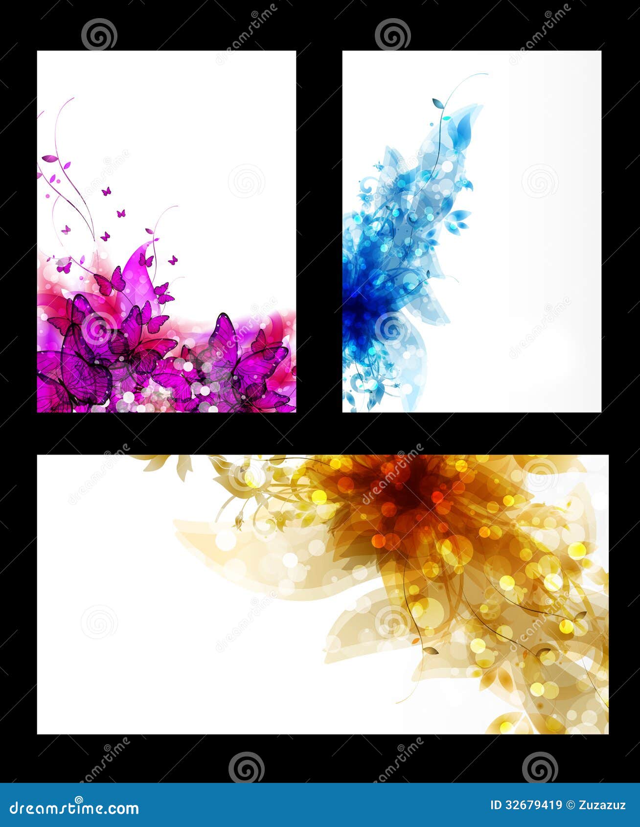 Set of abstract cards stock vector. Illustration of design - 32679419