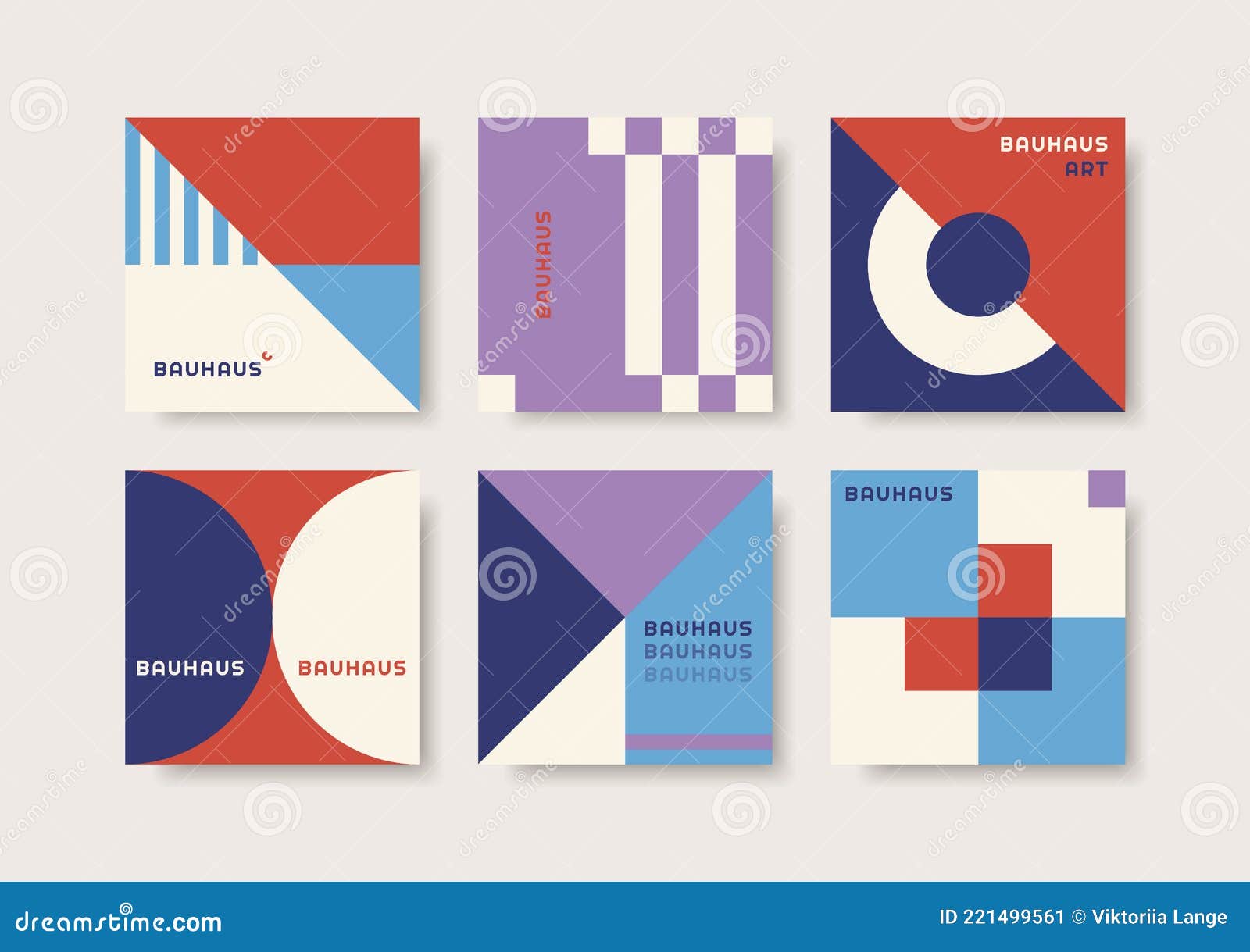 Set of Abstract Cards with Geometric Elements. Stock Vector ...