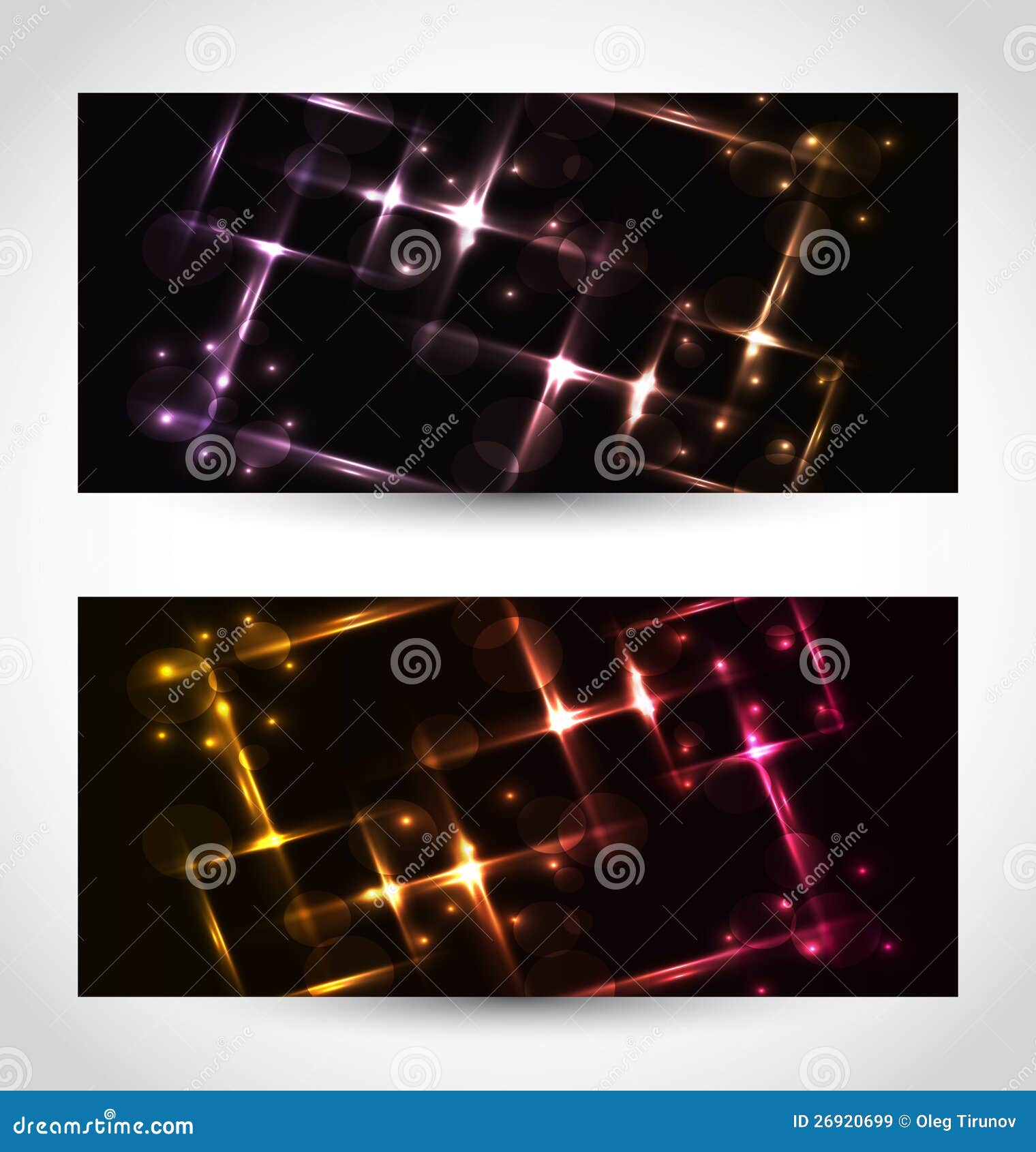 Set Abstract Cards with Glow Effects Stock Vector - Illustration of ...