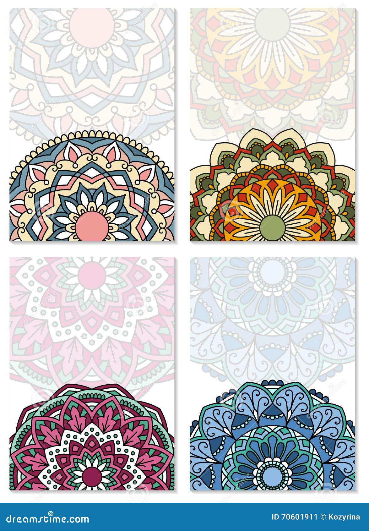 Set of abstract cards . stock vector. Illustration of floral - 70601911