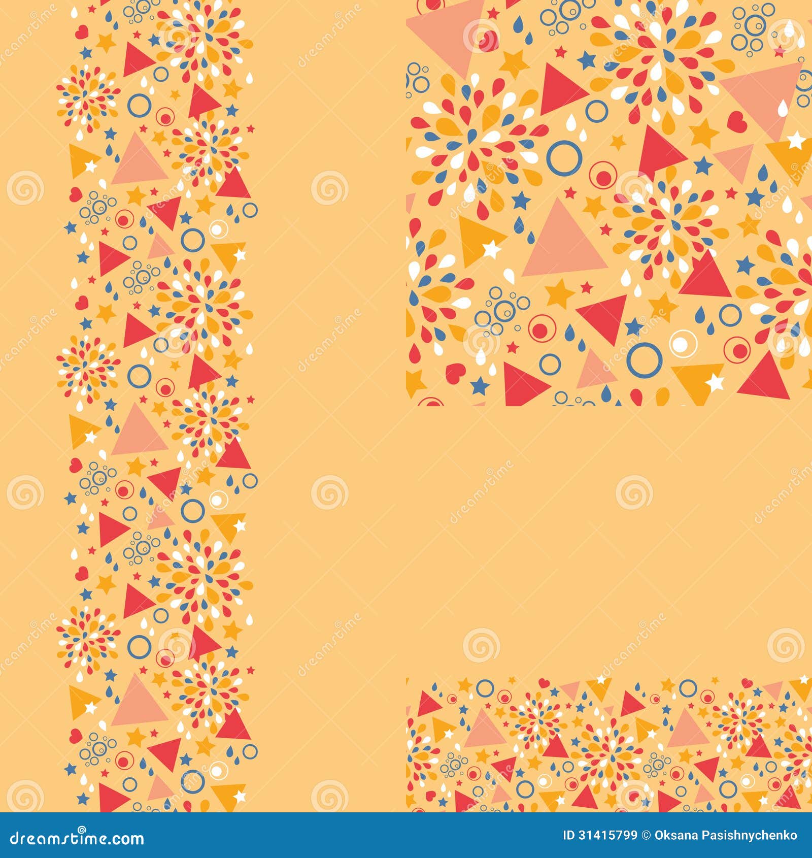 Set of Abstract Celebration Seamless Pattern and Stock Vector ...