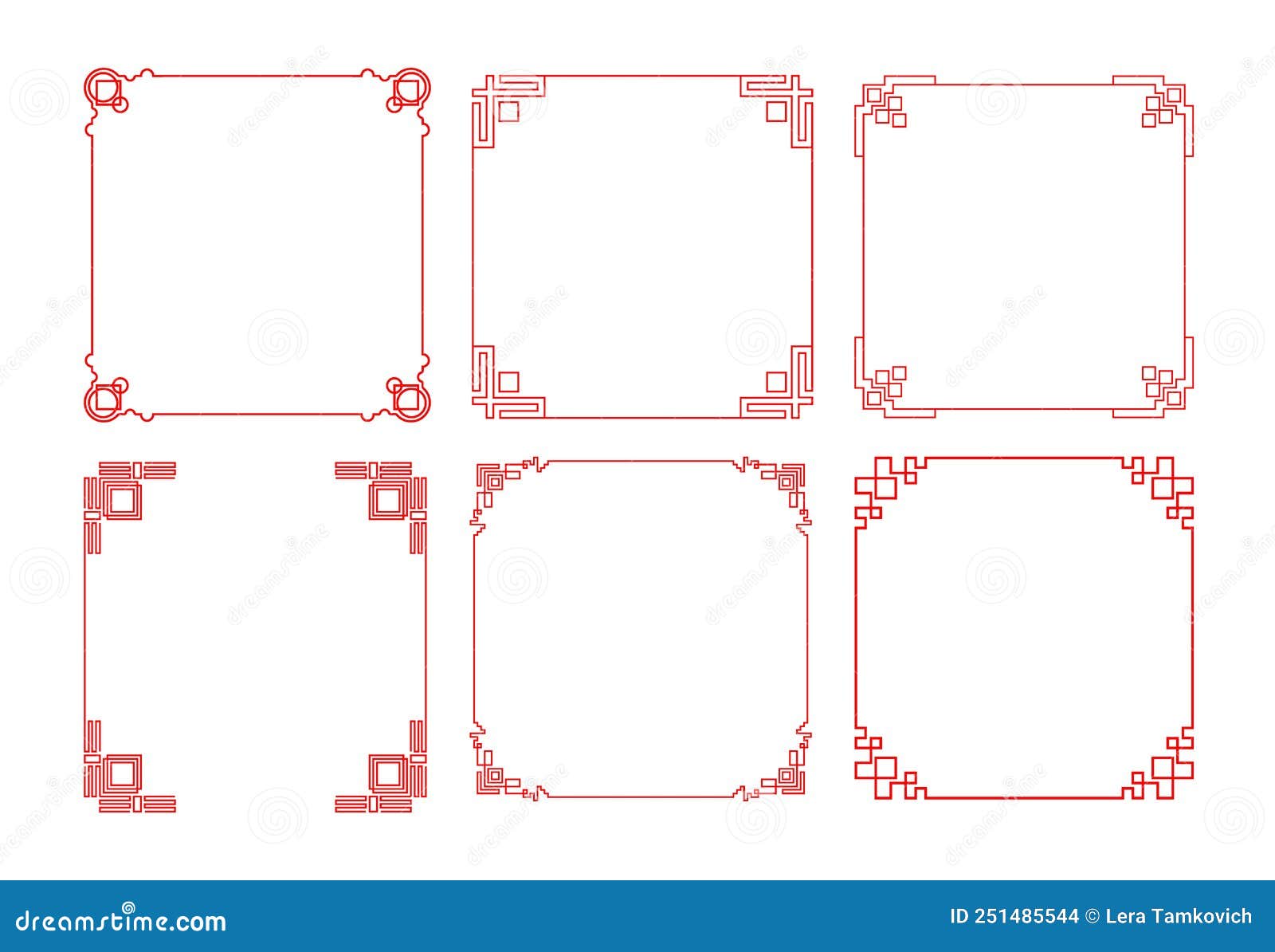 A Set of Abstract Chinese Frames. Stock Vector - Illustration of ...