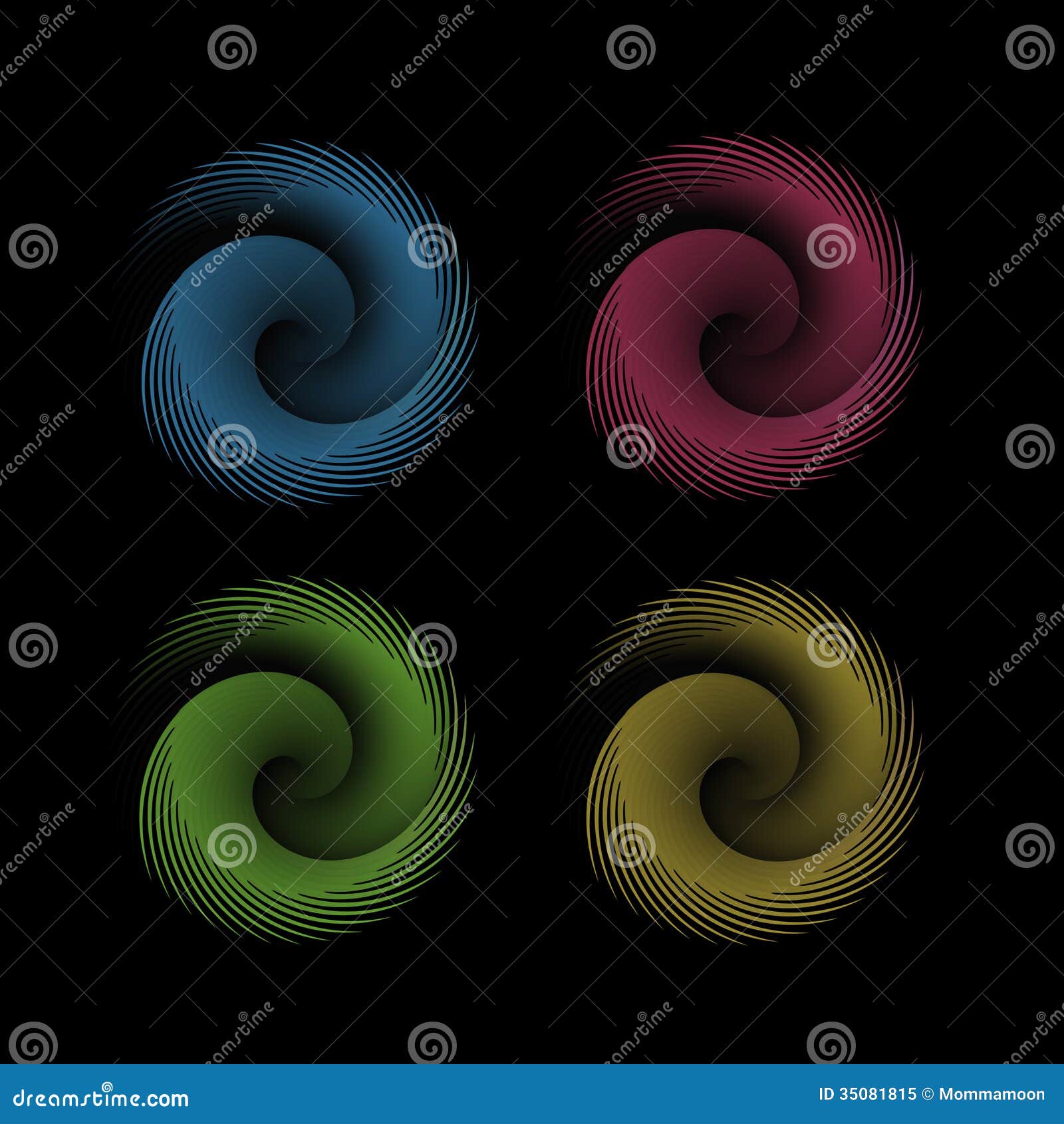 Set of Abstract Circle Design Stock Illustration - Illustration of ...