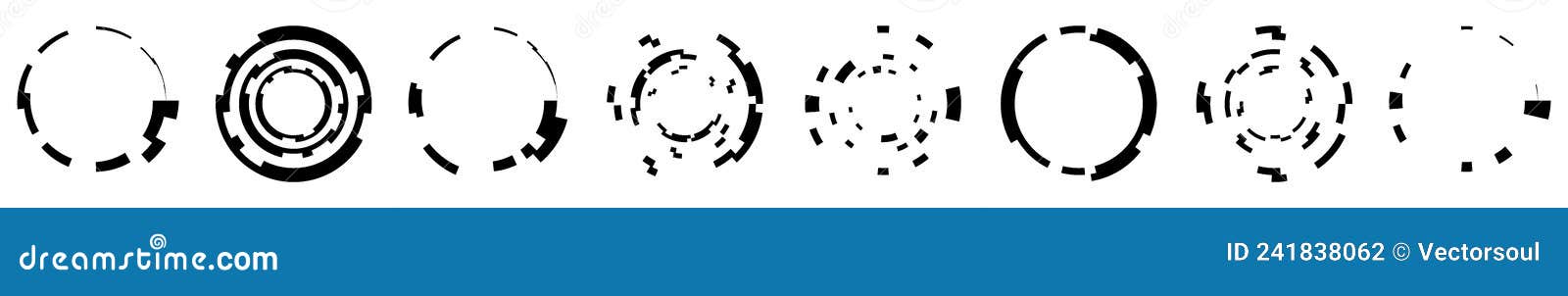 Set of Abstract Circle Graphic. Geometric Circle, Ring Design Element ...