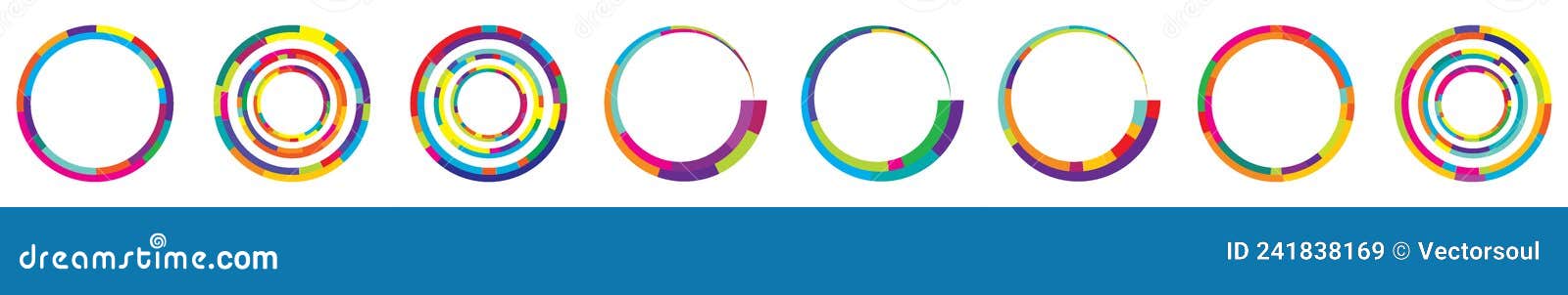 Set of Abstract Circle Graphic. Geometric Circle, Ring Design Element ...