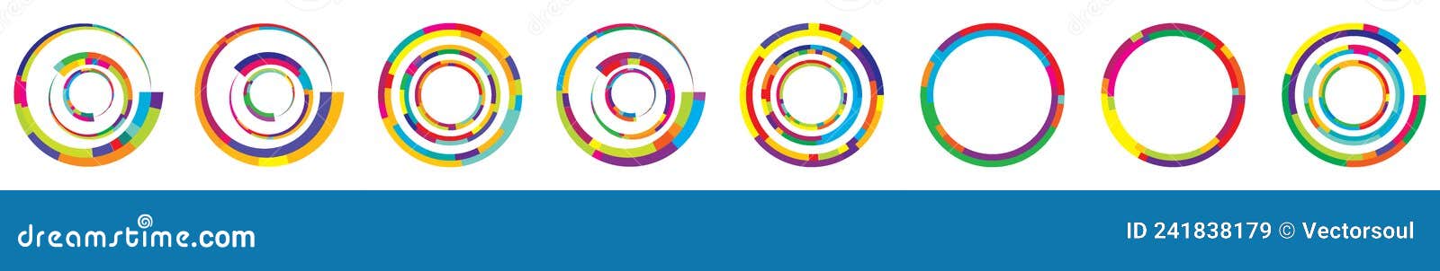 Set of Abstract Circle Graphic. Geometric Circle, Ring Design Element ...