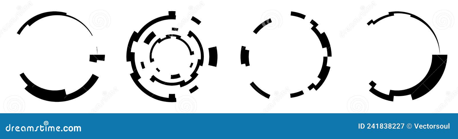 Set of Abstract Circle Graphic. Geometric Circle, Ring Design Element ...