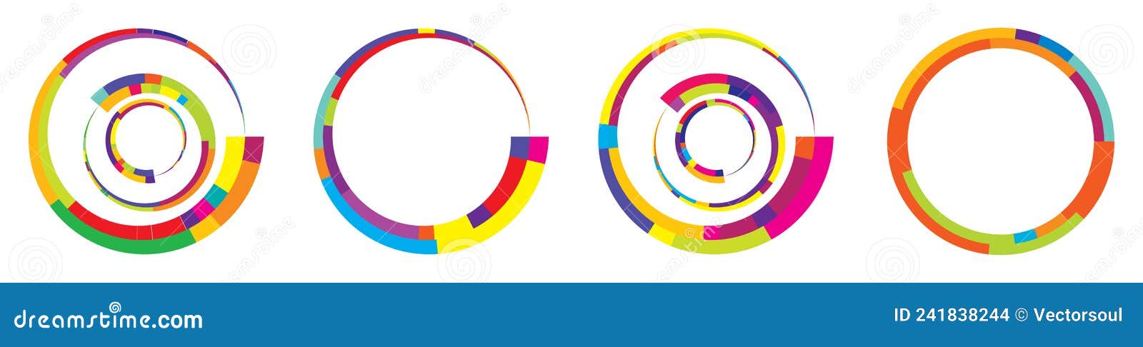 Set of Abstract Circle Graphic. Geometric Circle, Ring Design Element ...