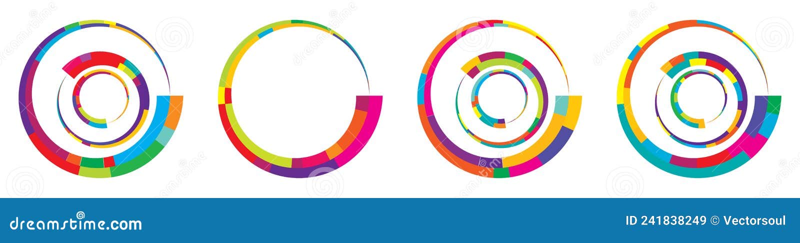 Set of Abstract Circle Graphic. Geometric Circle, Ring Design Element ...