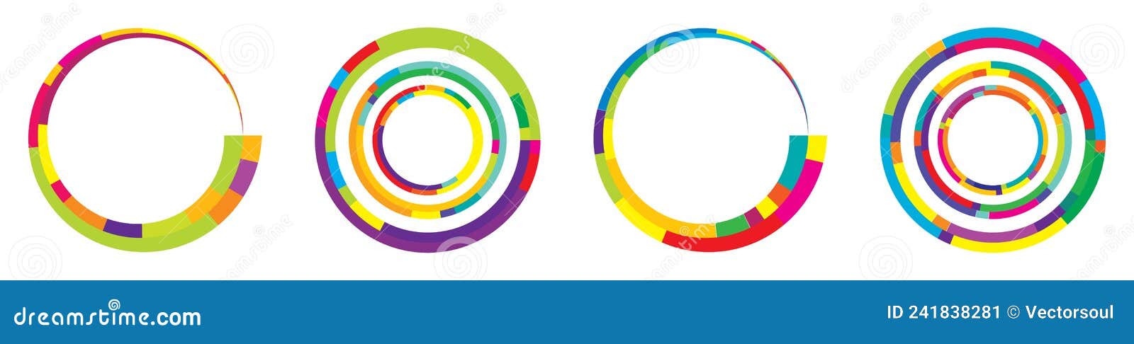 Set of Abstract Circle Graphic. Geometric Circle, Ring Design Element ...