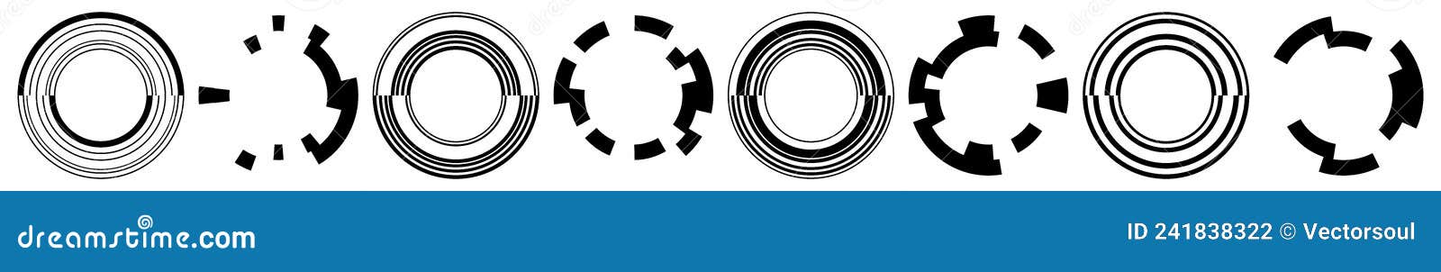 Set of Abstract Circle Graphic. Geometric Circle, Ring Design Element ...