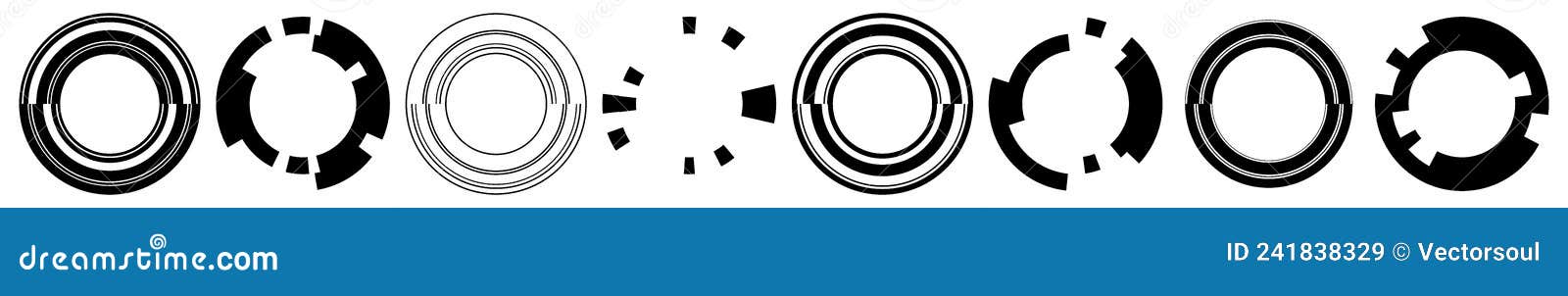 Set of Abstract Circle Graphic. Geometric Circle, Ring Design Element ...