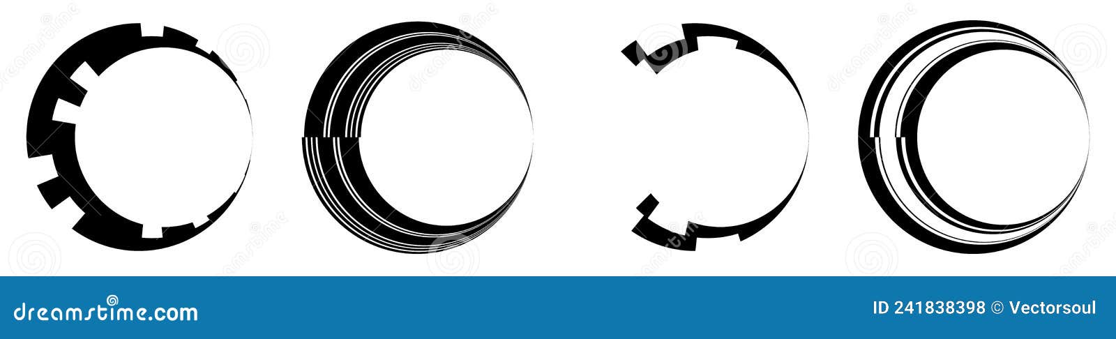 Set of Abstract Circle Graphic. Geometric Circle, Ring Design Element ...