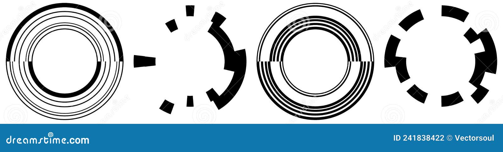 Set of Abstract Circle Graphic. Geometric Circle, Ring Design Element ...