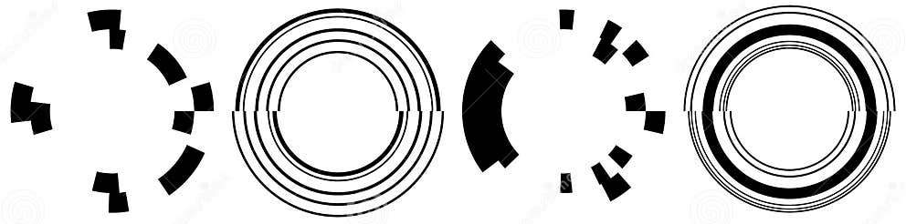 Set of Abstract Circle Graphic. Geometric Circle, Ring Design Element ...