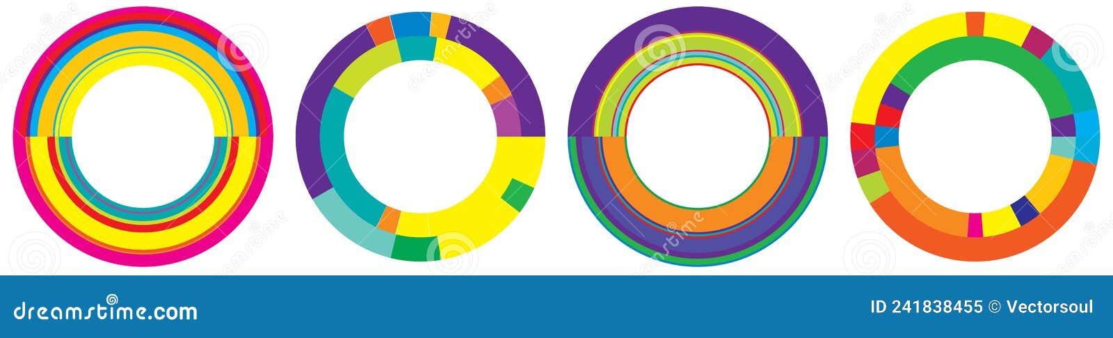 Set of Abstract Circle Graphic. Geometric Circle, Ring Design Element ...