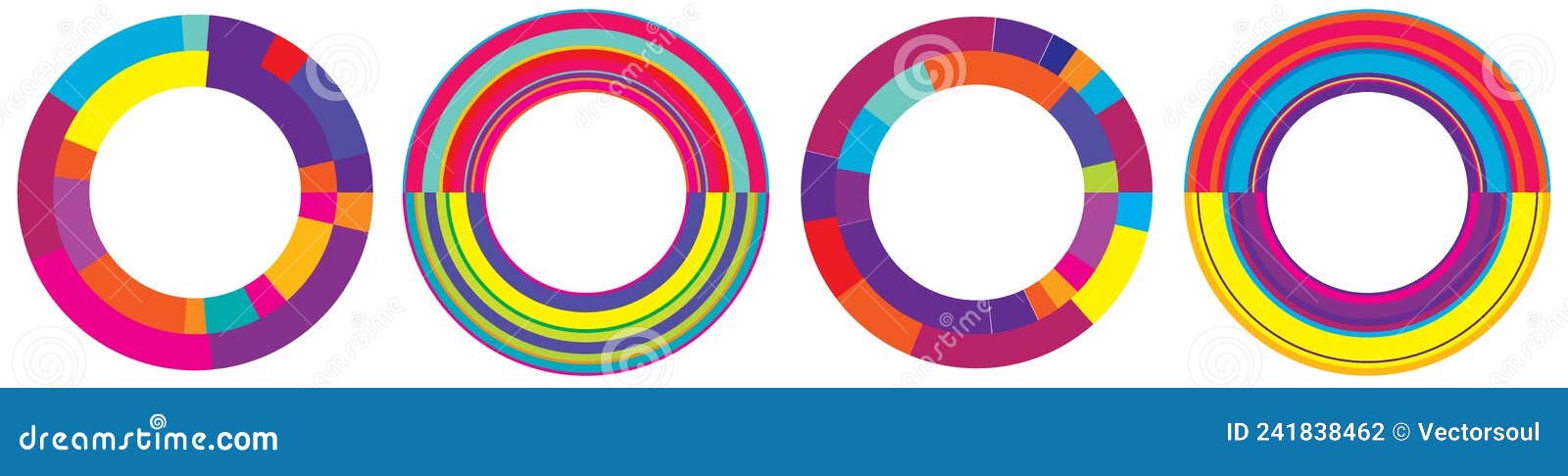 Set of Abstract Circle Graphic. Geometric Circle, Ring Design Element ...