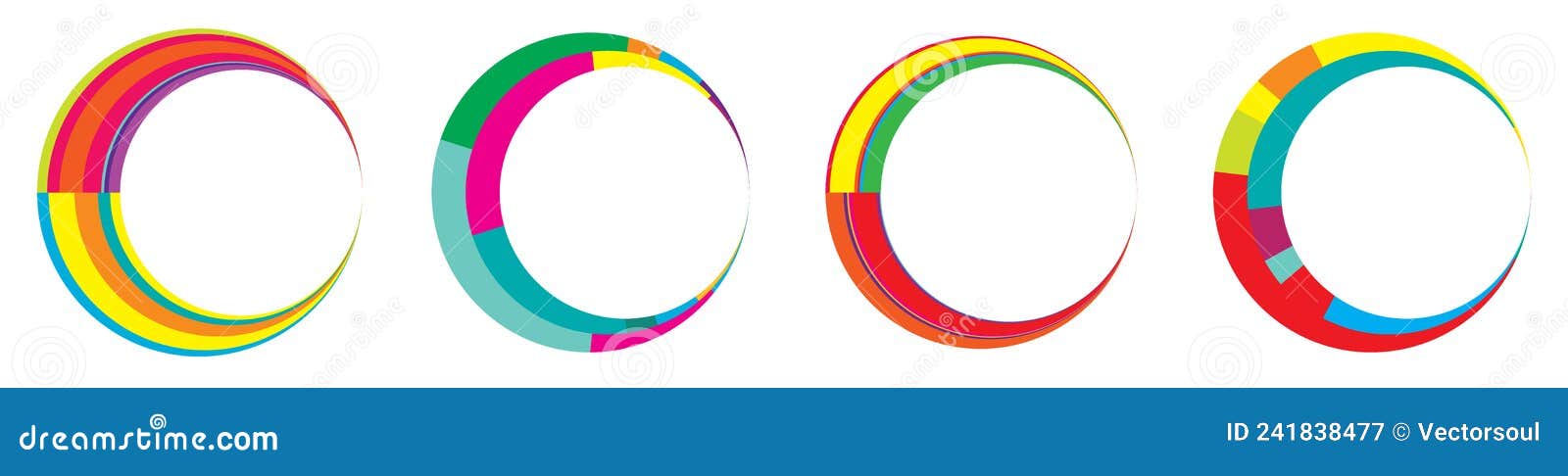 Set of Abstract Circle Graphic. Geometric Circle, Ring Design Element ...