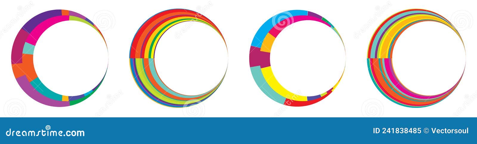 Set of Abstract Circle Graphic. Geometric Circle, Ring Design Element ...