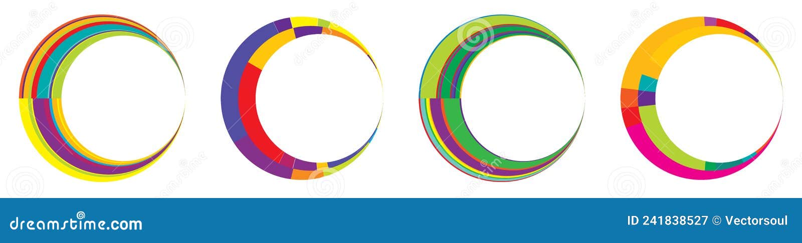 Set of Abstract Circle Graphic. Geometric Circle, Ring Design Element ...