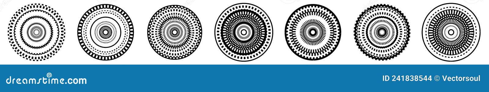 Set of Abstract Circle Graphic. Geometric Circle, Ring Design Element ...