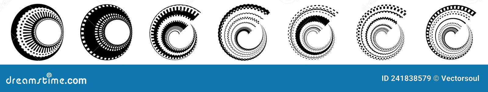 Set of Abstract Circle Graphic. Geometric Circle, Ring Design Element ...