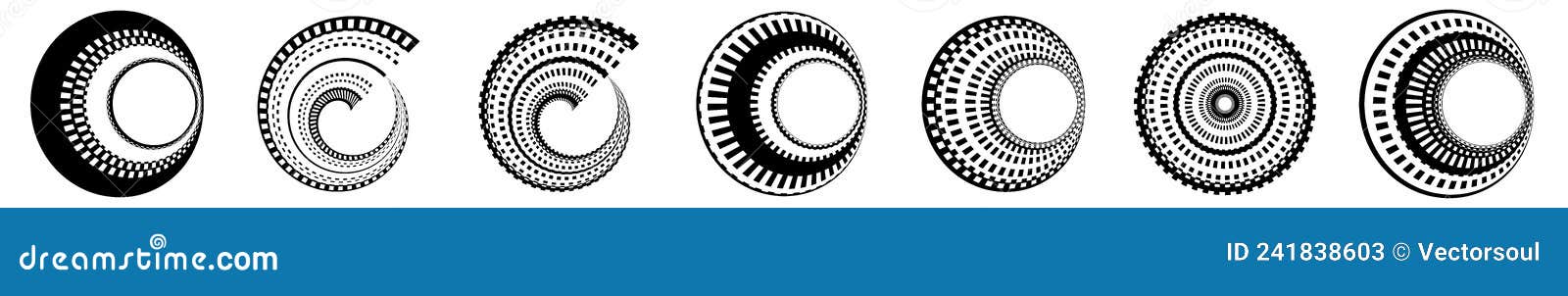 Set of Abstract Circle Graphic. Geometric Circle, Ring Design Element ...