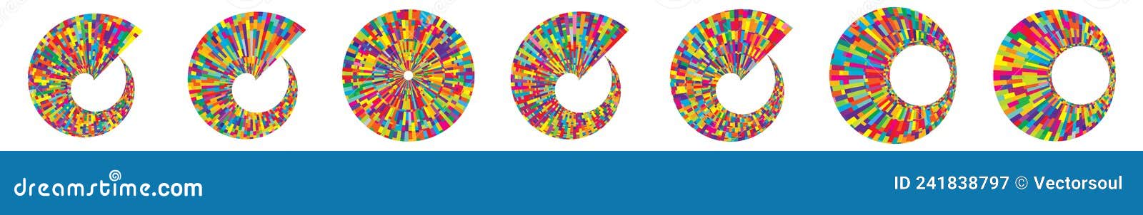 Set of Abstract Circle Graphic. Geometric Circle, Ring Design Element ...