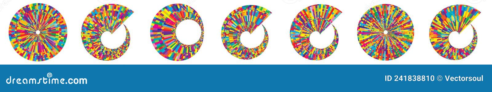 Set of Abstract Circle Graphic. Geometric Circle, Ring Design Element ...