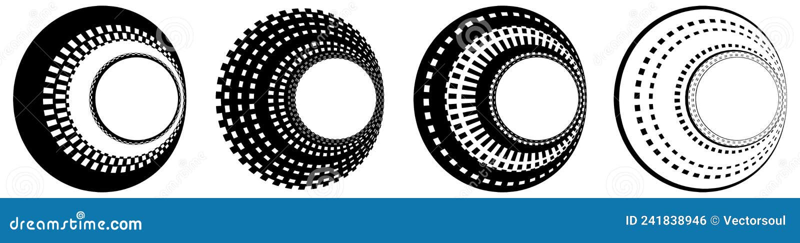 Set of Abstract Circle Graphic. Geometric Circle, Ring Design Element ...