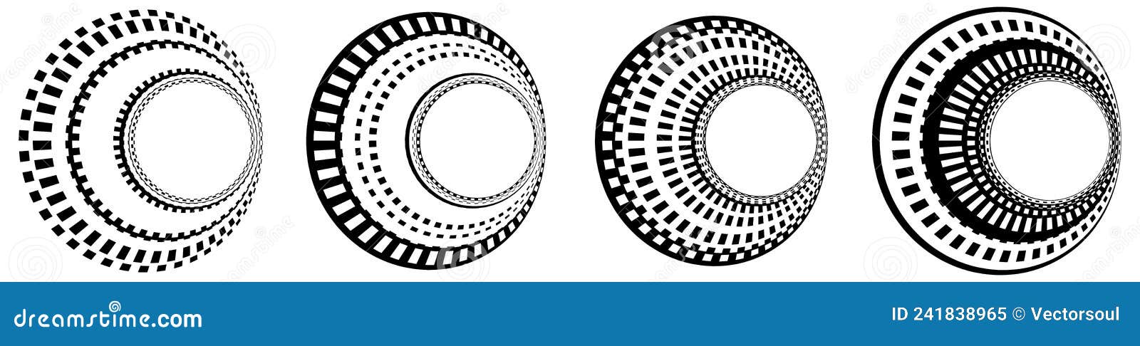 Set of Abstract Circle Graphic. Geometric Circle, Ring Design Element ...