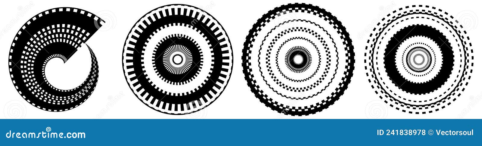 Set of Abstract Circle Graphic. Geometric Circle, Ring Design Element ...