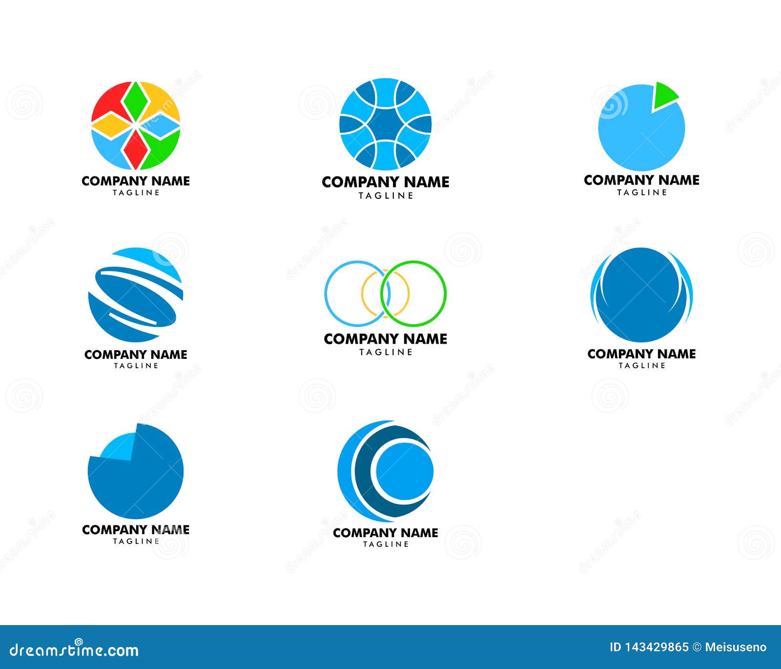 Set of Abstract Circle Logo Stock Vector - Illustration of corporate ...