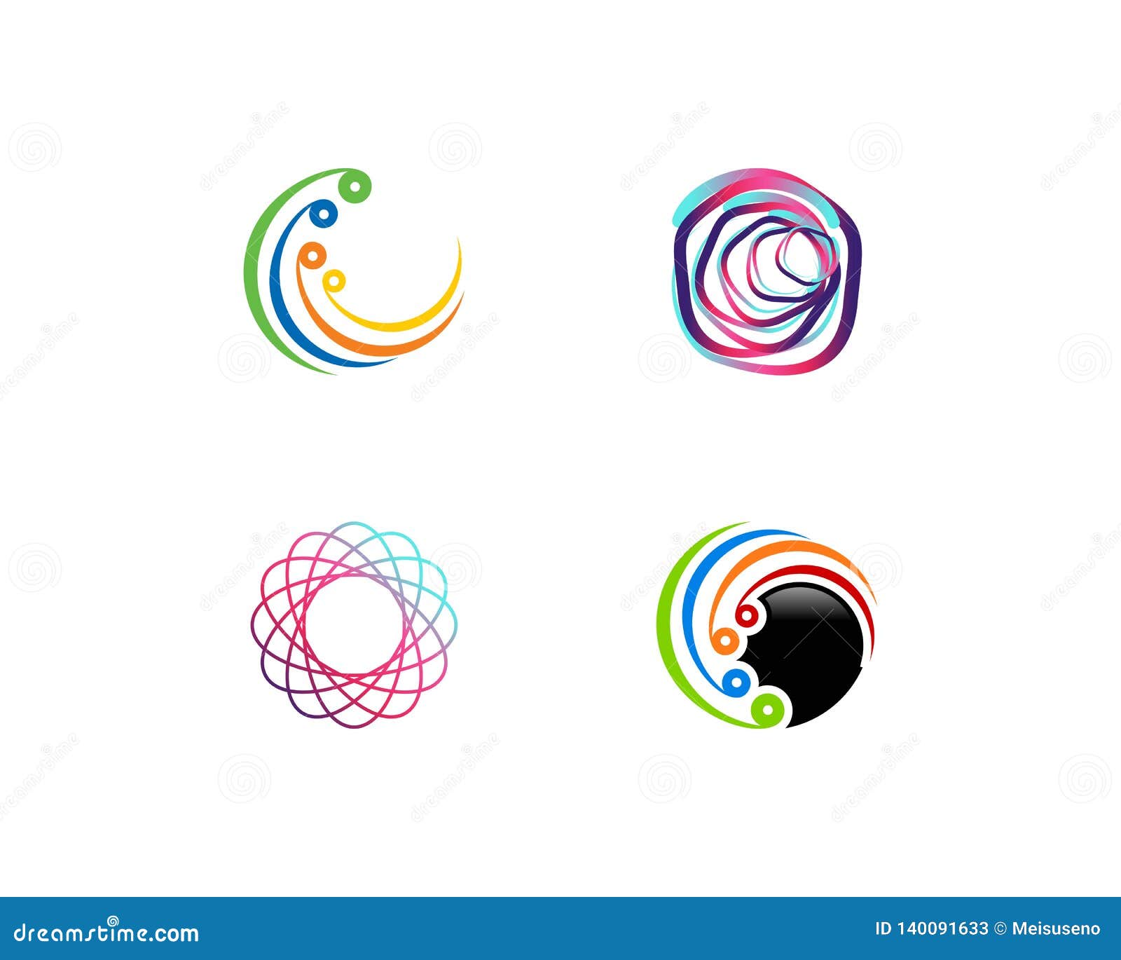 Set of Abstract Circle Logo Template Stock Vector - Illustration of ...